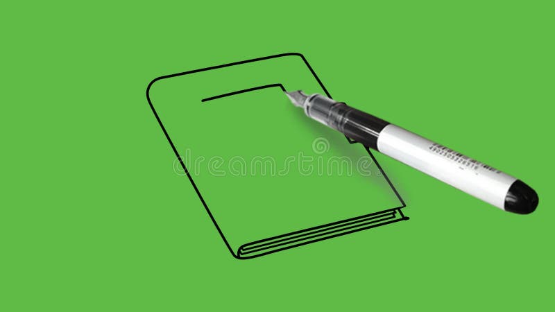 Draw Notebook or Diary with Name Place and Closer Clip with Black ...