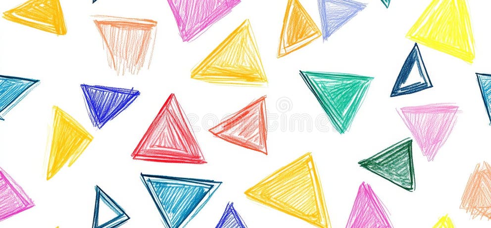 Draw a Pattern by Hand with Vibrant Shapes, Set Against a White ...