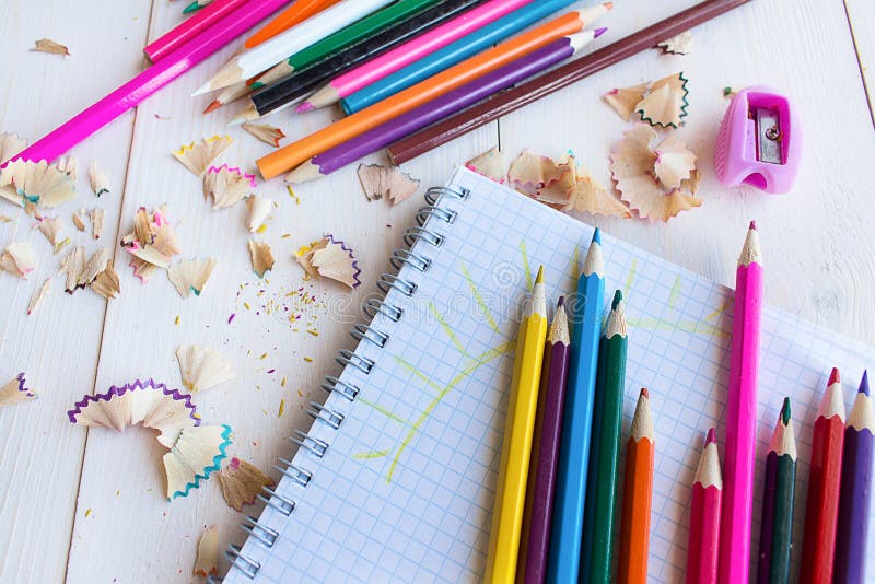 Draw pencil in a notebook stock image. Image of development - 63912533