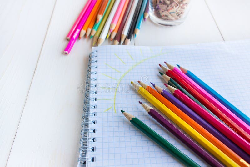 Children Draw in a Notebook Stock Image - Image of book, notebook: 29795207