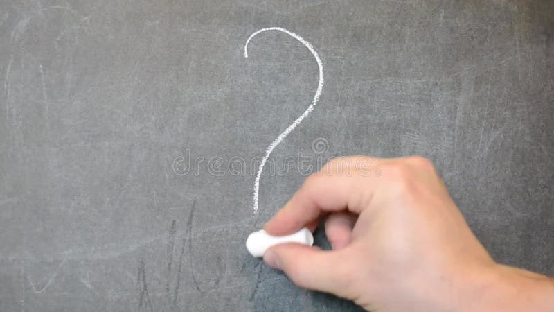 Writing in Chalk on a Blackboard.Question Mark. Stock Video - Video of ...