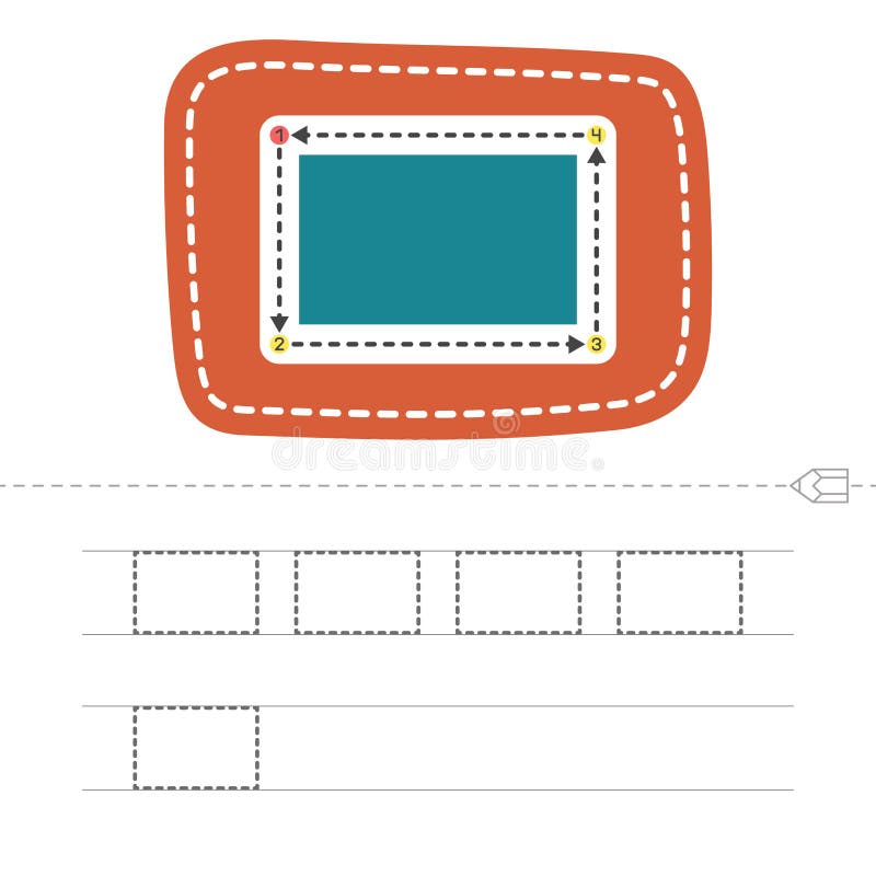 Study the Rectangle Big Cut and Glue Figures Stock Vector ...