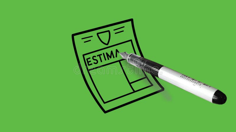 Draw Rectangle Shape Paper Written Rough ESTIMATE on it with Black ...