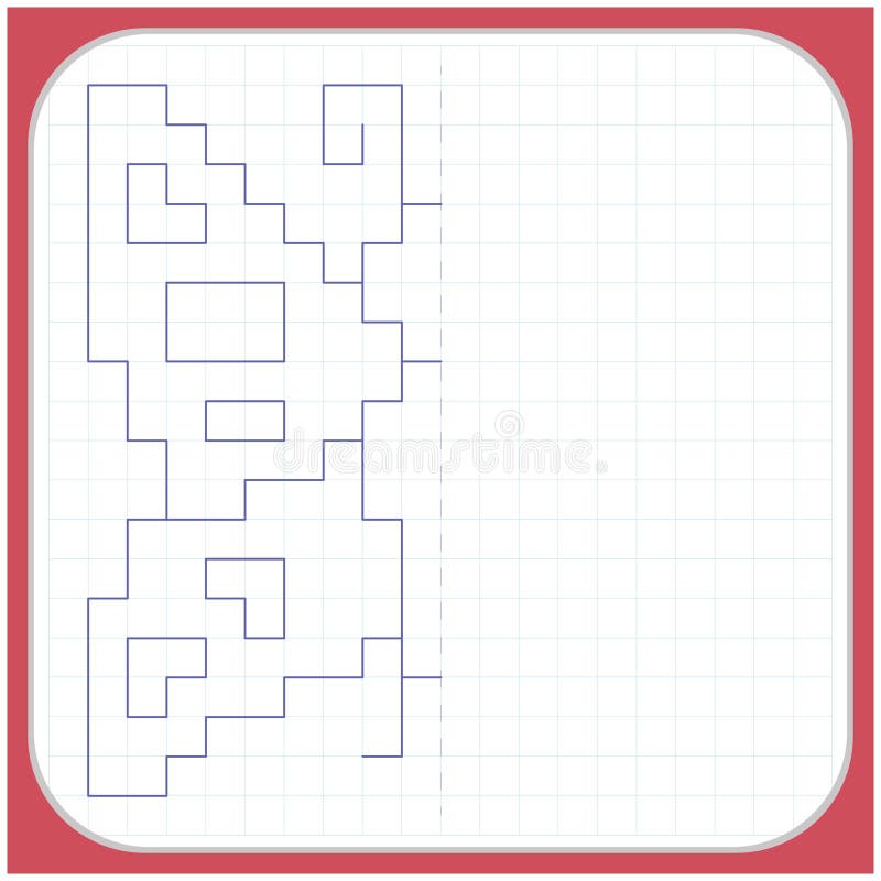 Draw A Reflection Of The Picture. Worksheet For Kids Stock Vector ...