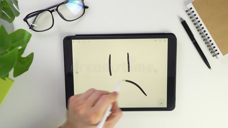 Write Note on Tablet Screen. Electronic Pencil for Widget Notes. Modern ...