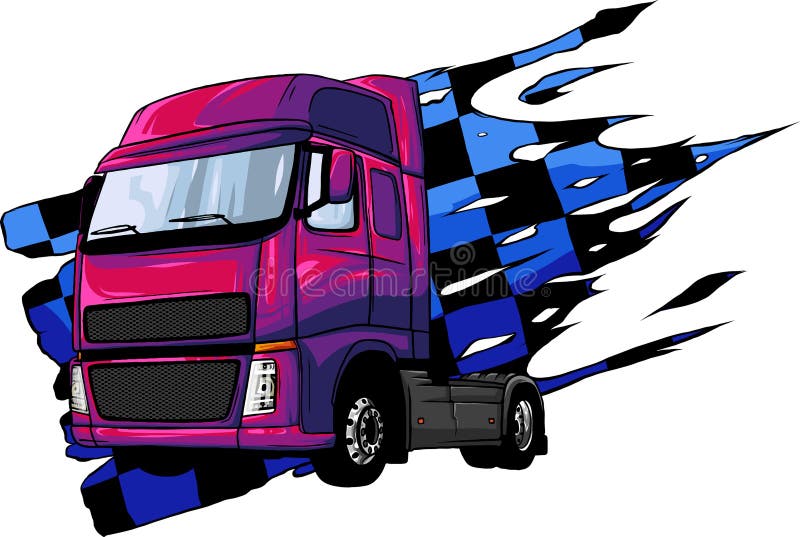 Draw Semi Truck Vehicle Vector Illustration Design Stock Vector ...