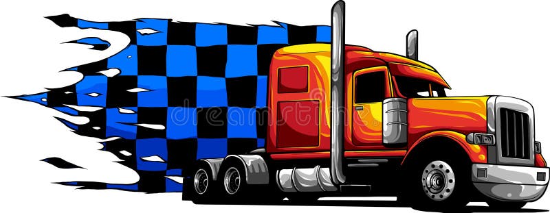Draw Semi Truck Vehicle Vector Illustration Design Stock Vector ...