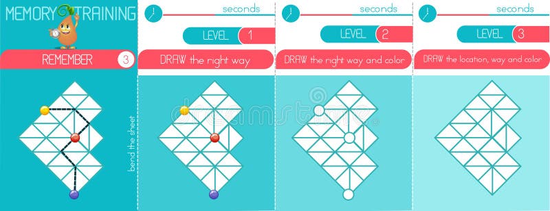 Draw Shape 3 Colour Way Adult Stock Illustration - Illustration of ...