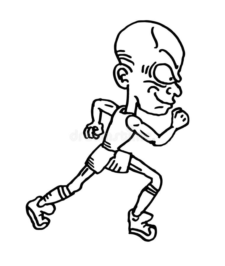 Draw of speed man running stock vector. Illustration of black - 248294360