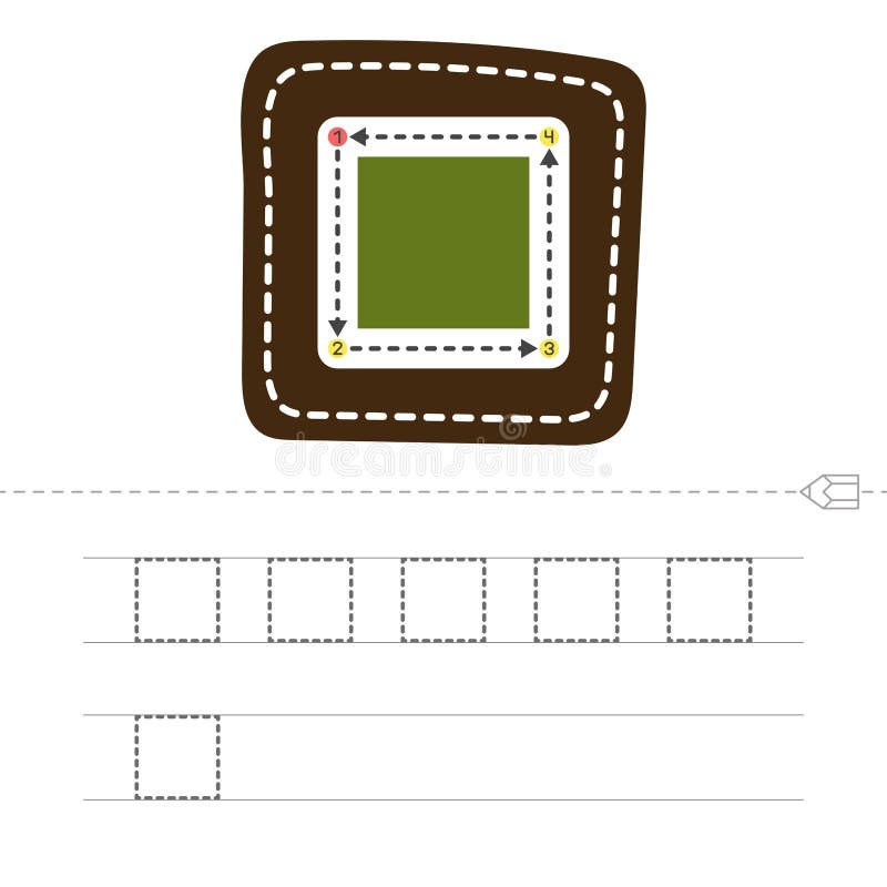 Draw a square stock vector. Illustration of dashed, paint - 165100317