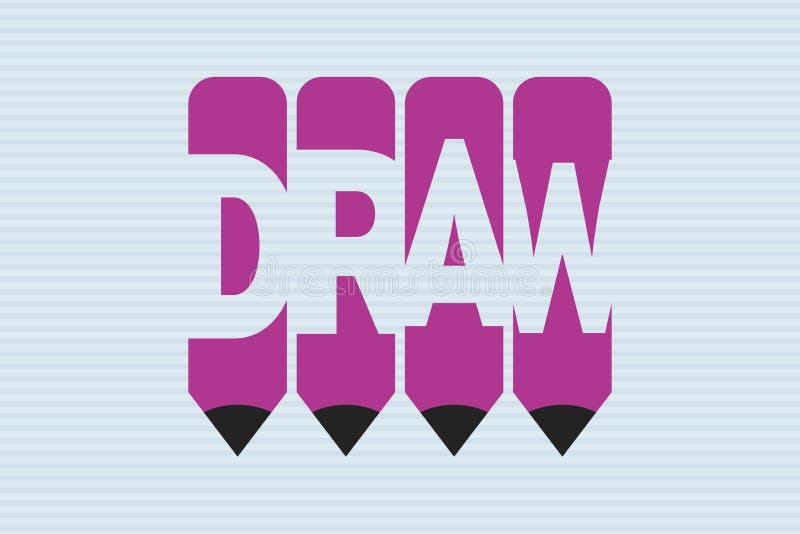 Draw Text with Pencil Symbol Creative Ideas Design, Vector Illustration ...