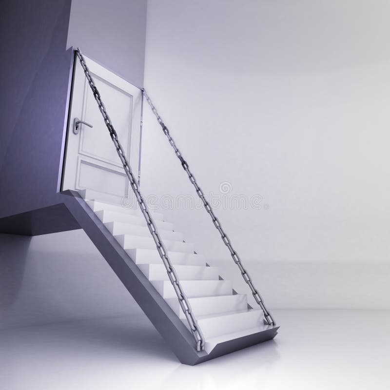 Drawbridge with Door in Conceptual Space Design Stock Illustration ...