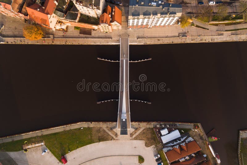 The Drawbridge in Gdansk, Top View Stock Photo - Image of fall ...