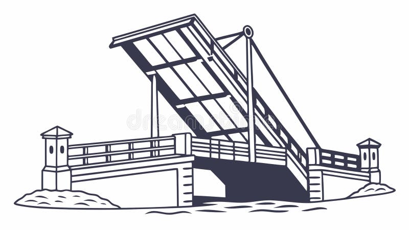 Drawbridge Illustration, Architectural Landscape, Bridge, Crossing ...
