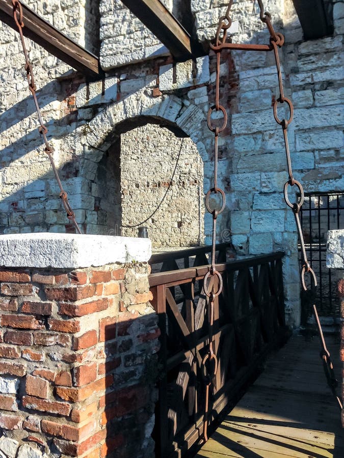 The Drawbridge Inside the Fortress of Brescia Stock Image - Image of ...