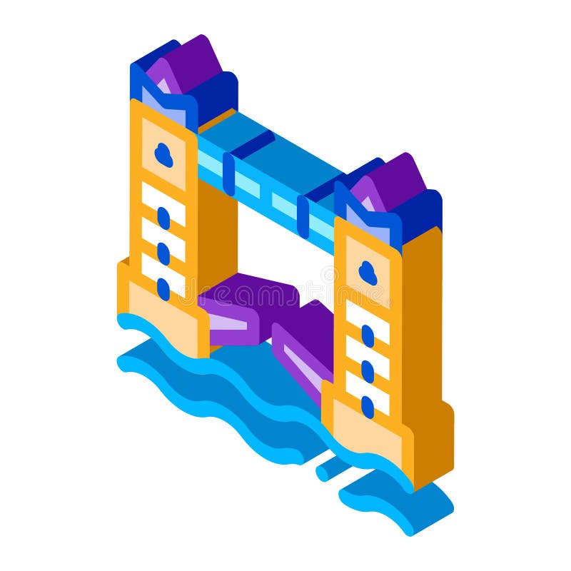 Drawbridge Isometric Icon Vector Illustration Stock Vector ...