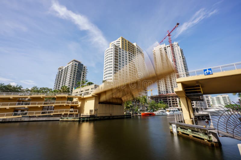 Drawbridge Opening Over the New River Fort Lauderdale FL Stock Image ...