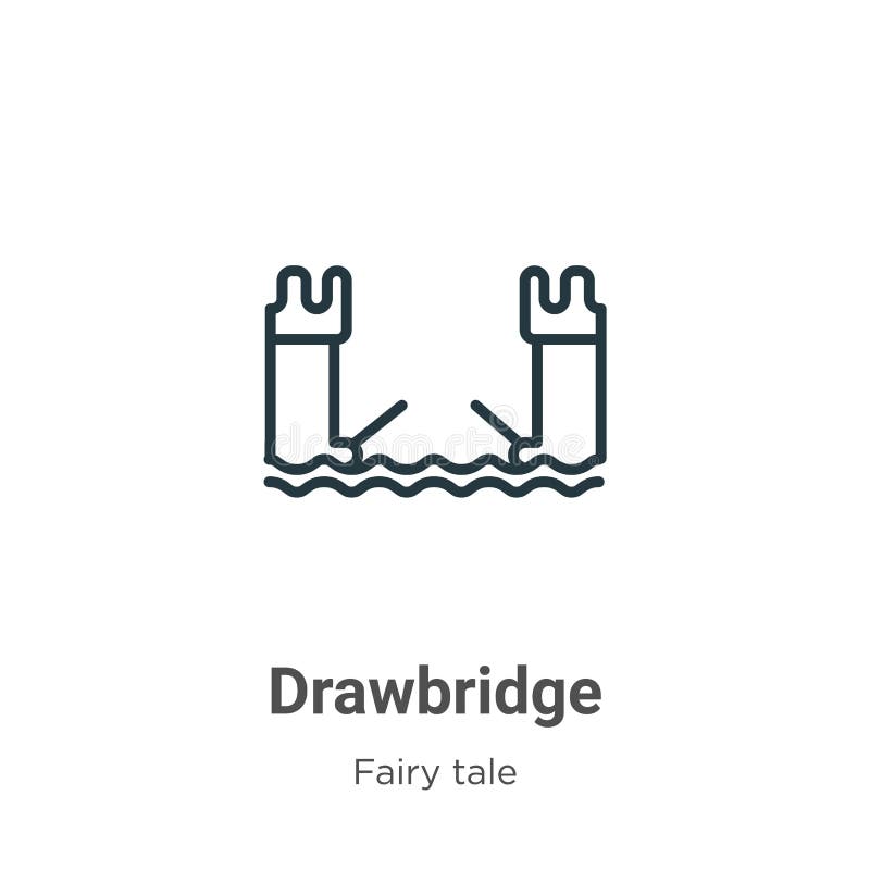 Drawbridge Vector Icon on White Background. Flat Vector Drawbridge Icon ...