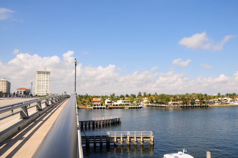 Drawbridge Over Intercoastal in South Florida Stock Photo - Image of ...