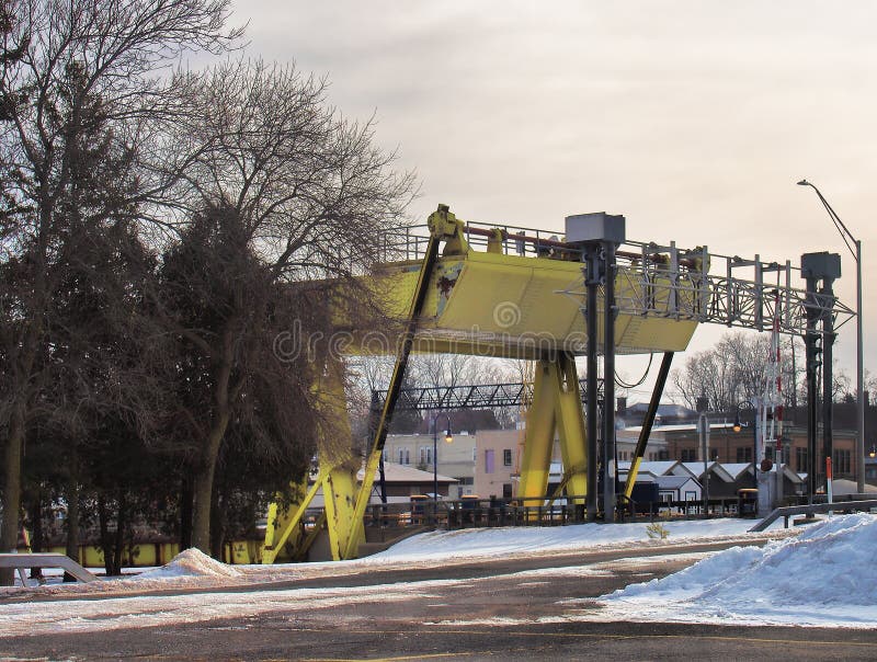 Drawbridge Over the Oswego River Stock Photo - Image of community ...