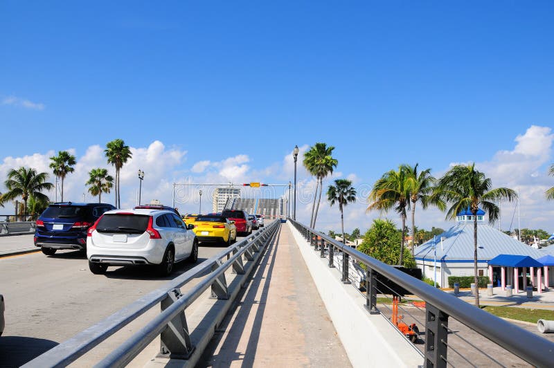 Drawbridge Up, South Florida Stock Photo - Image of metallic, florida ...