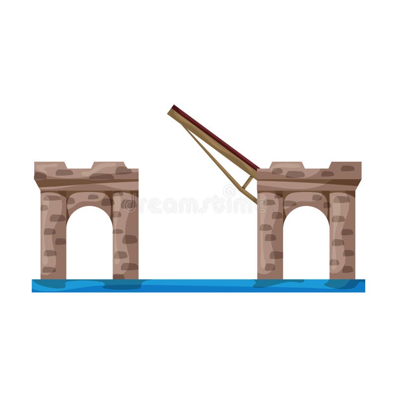 Drawbridge Vector Icon.Cartoon Vector Icon Isolated on White Background ...