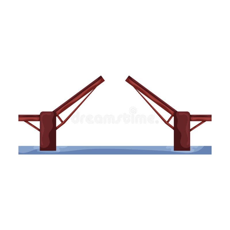 Drawbridge Vector Icon.Cartoon Vector Icon Isolated on White Background ...