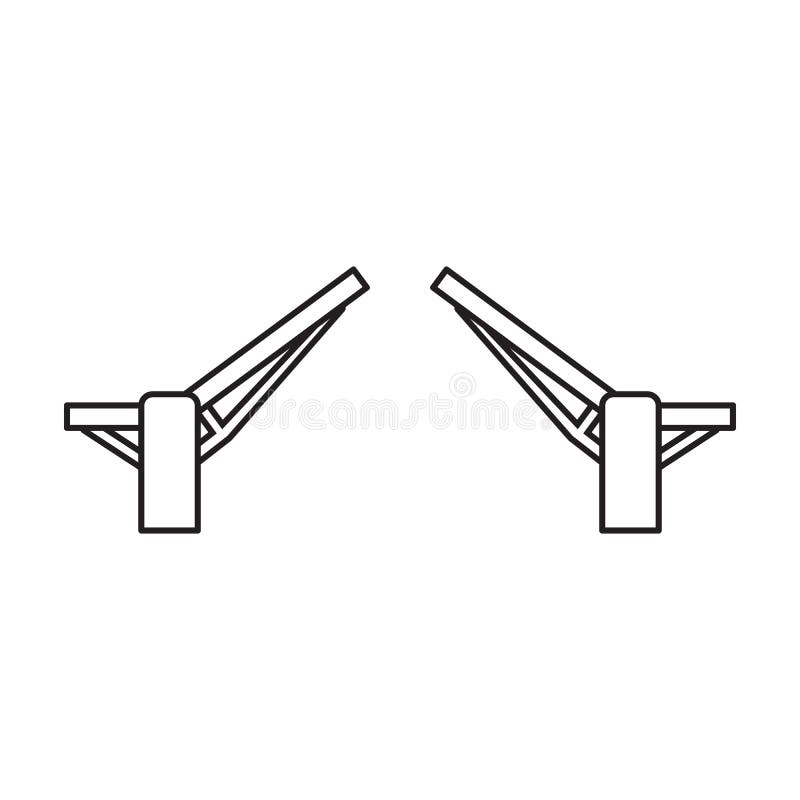 Drawbridge Vector Icon on White Background. Flat Vector Drawbridge Icon ...