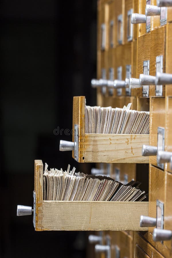 Drawer with Cards in the Archive Stock Photo - Image of store ...