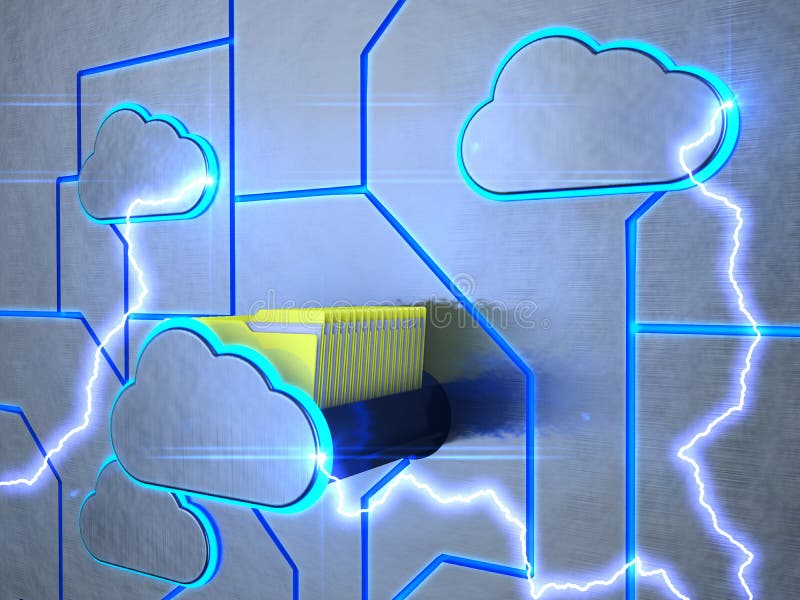 Drawer of cloud stock illustration. Illustration of render - 89446206