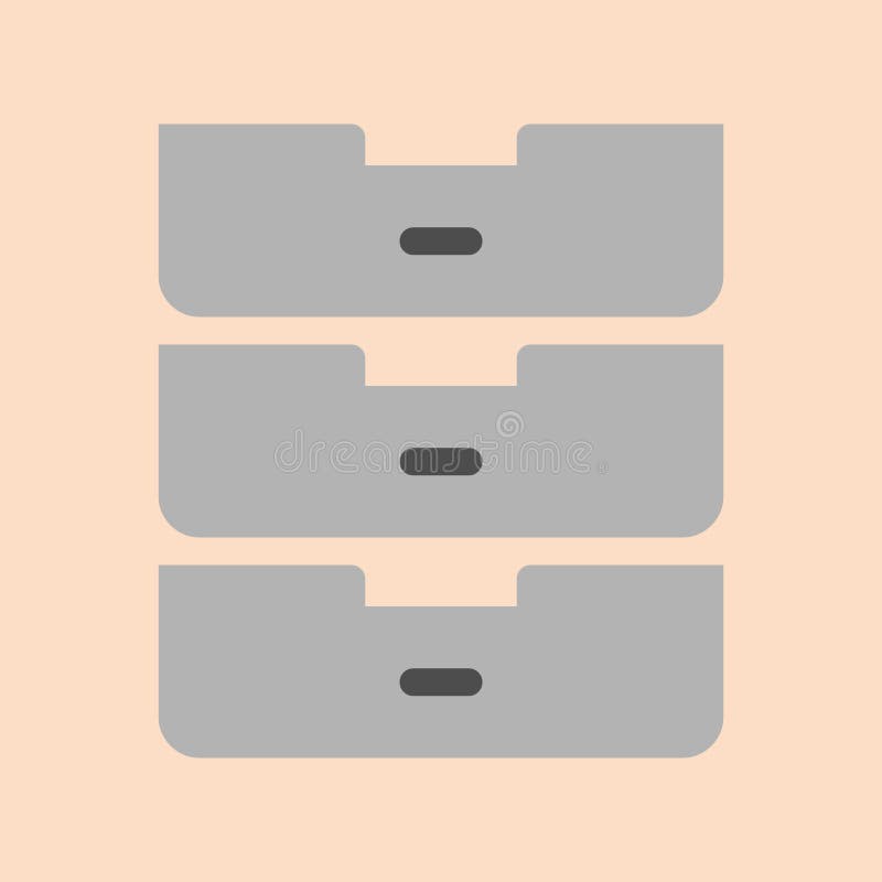Drawer - File Organizer Icon in Flat Design Stock Vector - Illustration ...