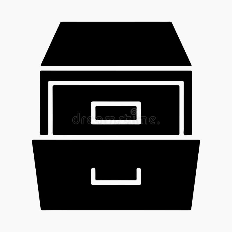 Drawer Filing Cabinet Icon Editable Stock Vector - Illustration of ...