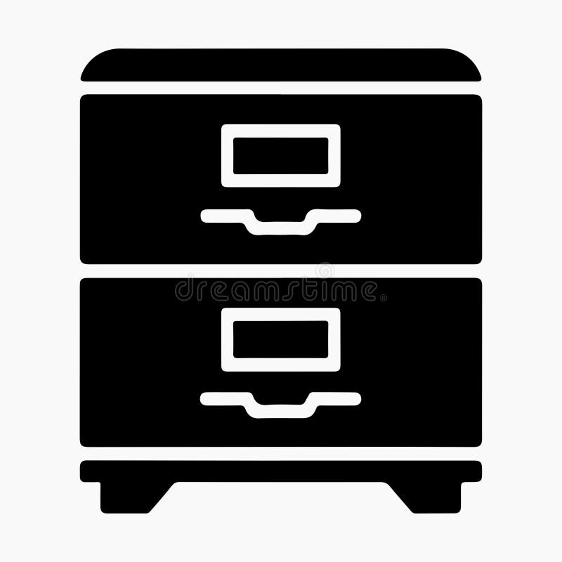 Drawer Filing Cabinet Icon Editable Stock Vector - Illustration of ...