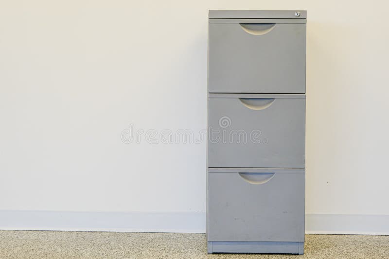 3 Drawer Filing Cabinet in Office for Keeping Records Stock Image ...
