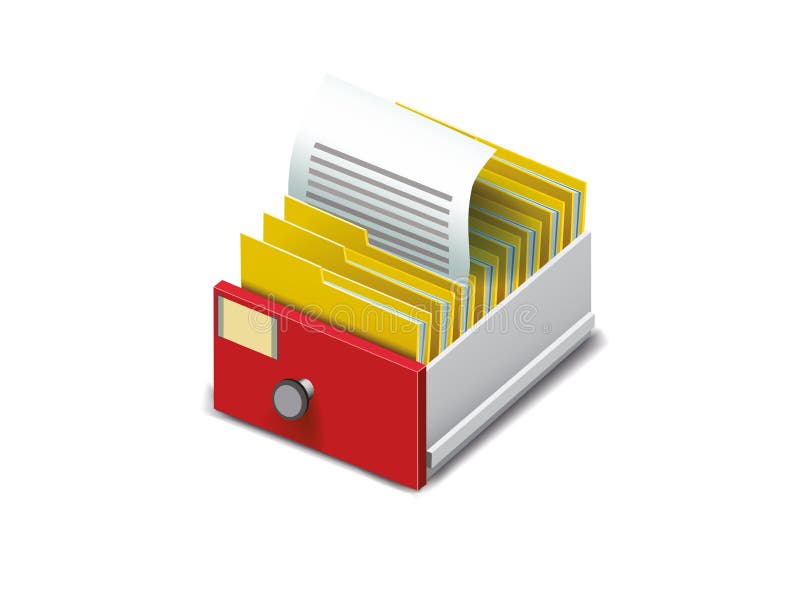 Drawer with Folders for Files Stock Vector - Illustration of furniture ...