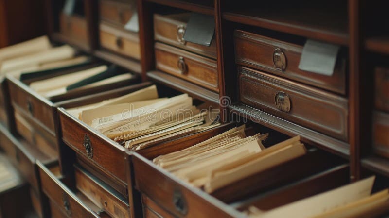 A Drawer Full of Files and Papers in a Room Stock Illustration ...