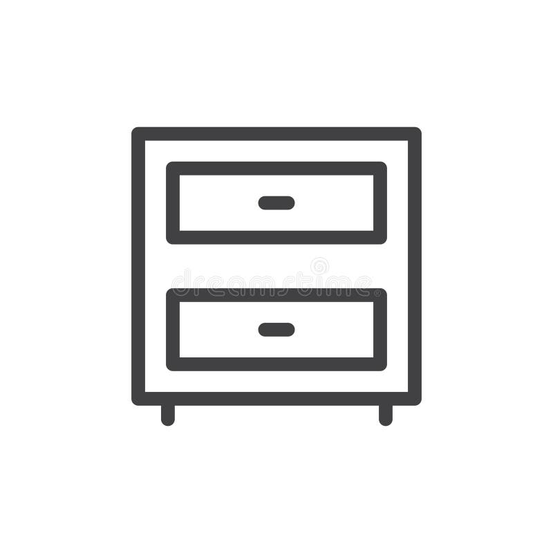 Drawer Icon Simple Outline Vector Logo Stock Vector - Illustration of ...