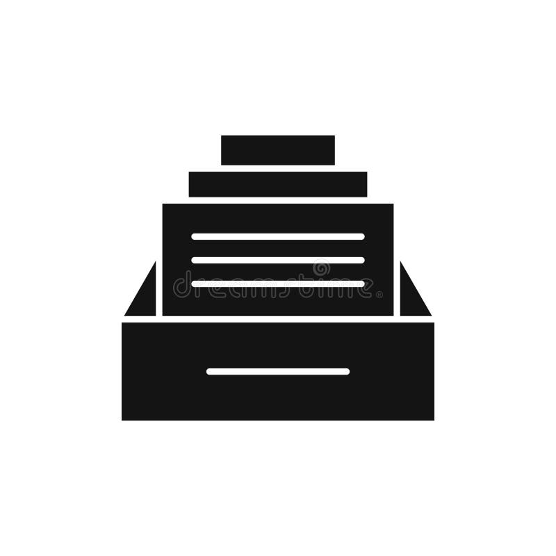 Drawer Icon Symbol on White Background Stock Illustration ...