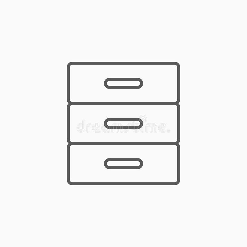 Drawer Icon, Tray Vector, Furniture, Box, Cabinet Stock Vector ...