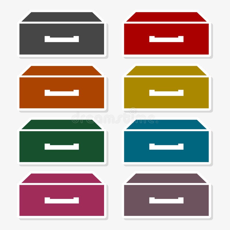 Drawer Icons set stock vector. Illustration of design - 125927868