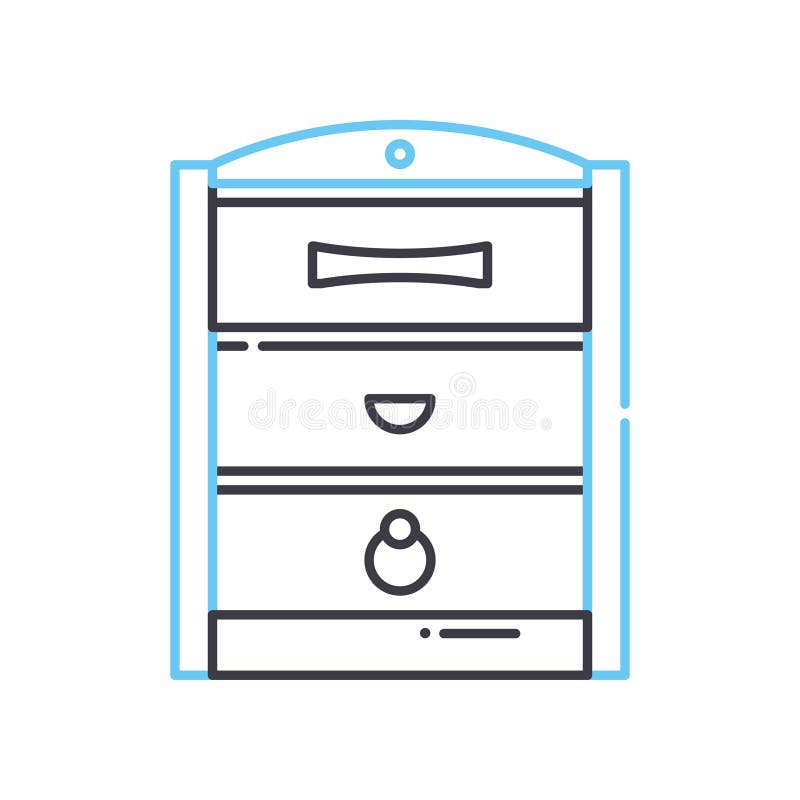 Drawer Line Icon, Outline Symbol, Vector Illustration, Concept Sign ...