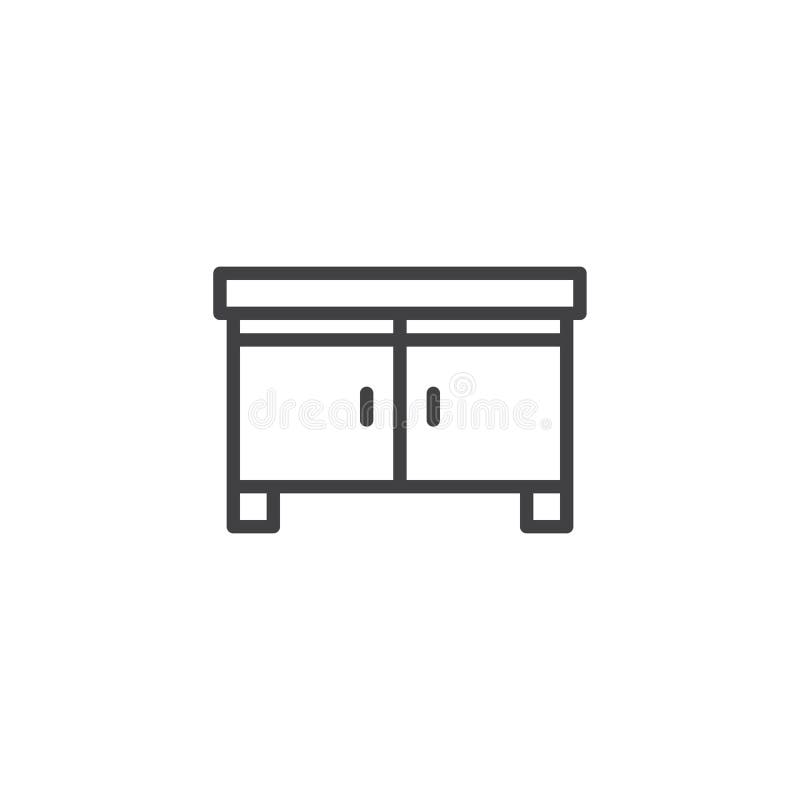 Drawer outline icon stock vector. Illustration of storage - 131567596