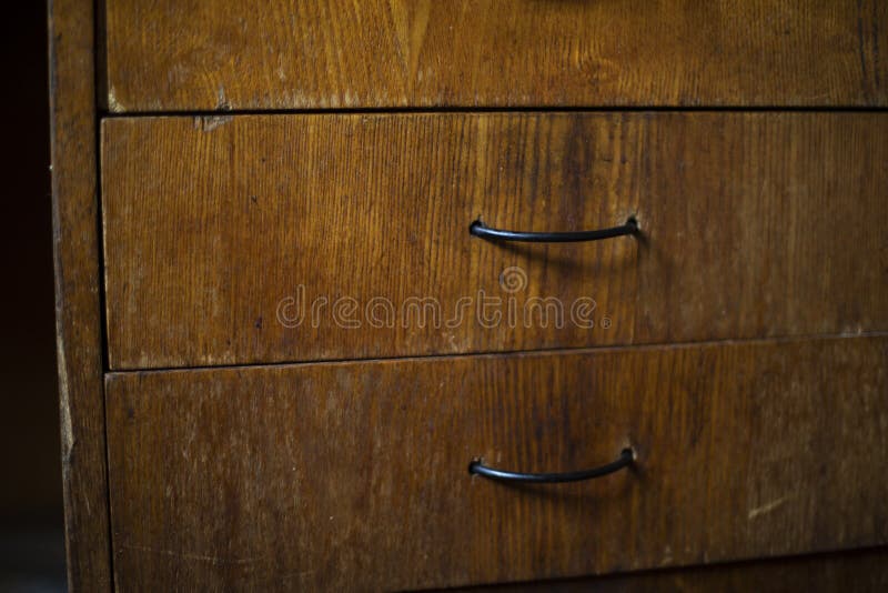 Drawer in Table. Wooden Boxes in Room Stock Photo - Image of object ...