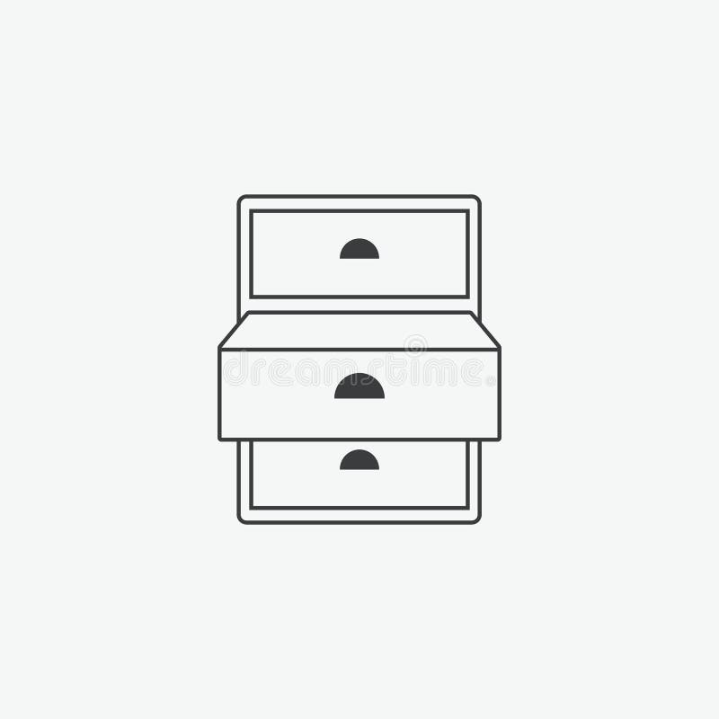 Drawer Vector Icon stock illustration. Illustration of office - 240424717
