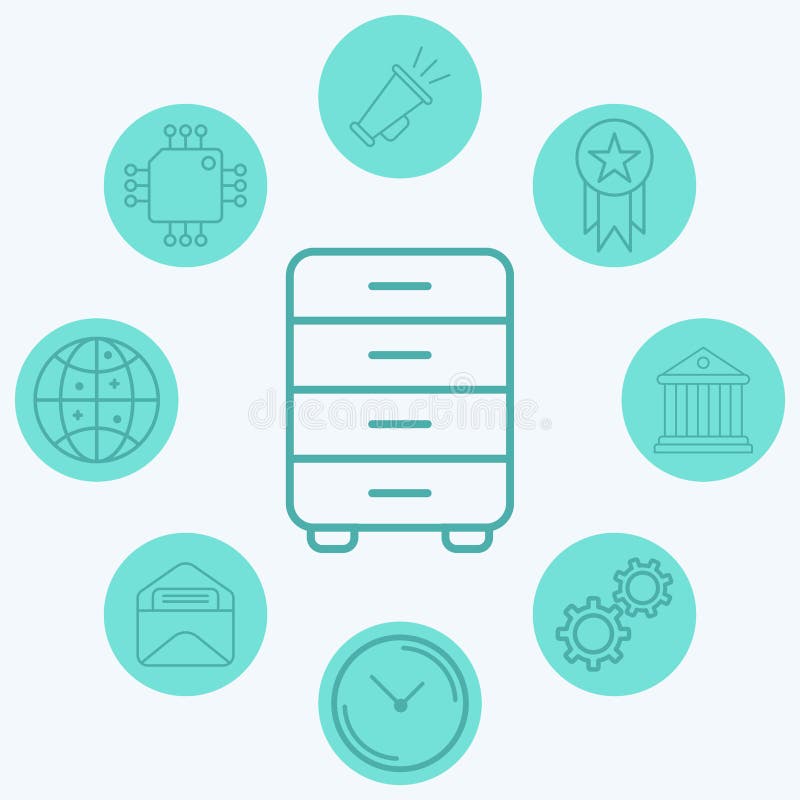 Drawer Vector Icon Sign Symbol Stock Illustration - Illustration of ...