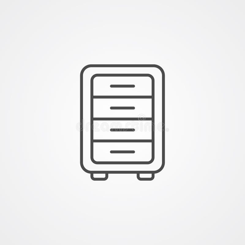 Drawer Vector Icon Sign Symbol Stock Vector - Illustration of home ...