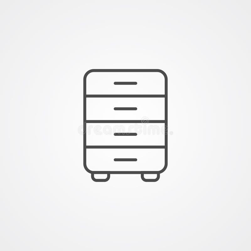Drawer Vector Icon Sign Symbol Stock Illustration - Illustration of ...