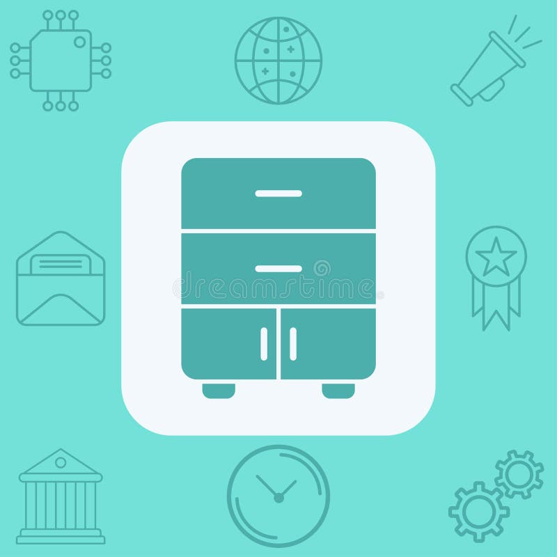 Drawer Vector Icon Sign Symbol Stock Vector - Illustration of container ...