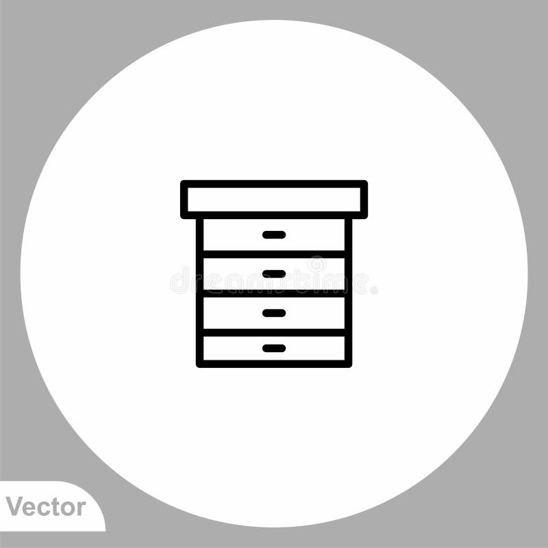 Drawer Vector Icon Sign Symbol Stock Vector - Illustration of element ...
