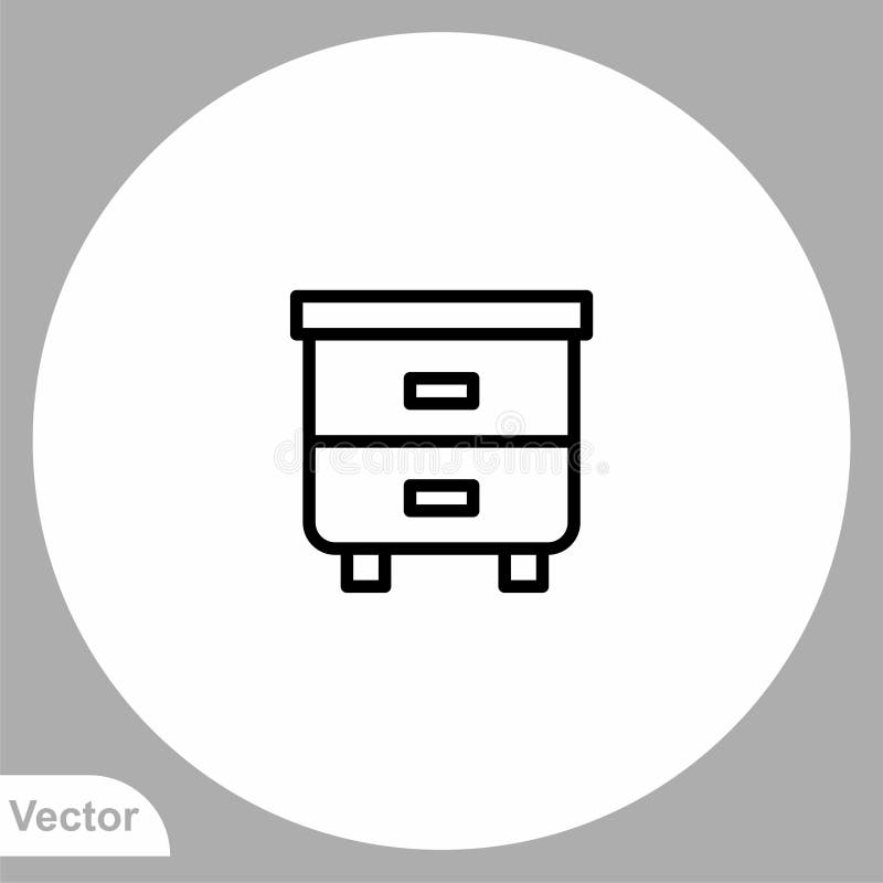 Drawer Vector Icon Sign Symbol Stock Vector - Illustration of internet ...